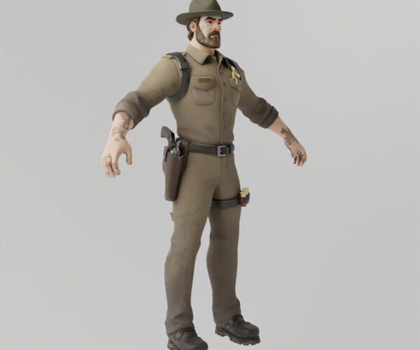 ArtStation - Jim Hopper Stranger Things Lowpoly Rigged | Resources