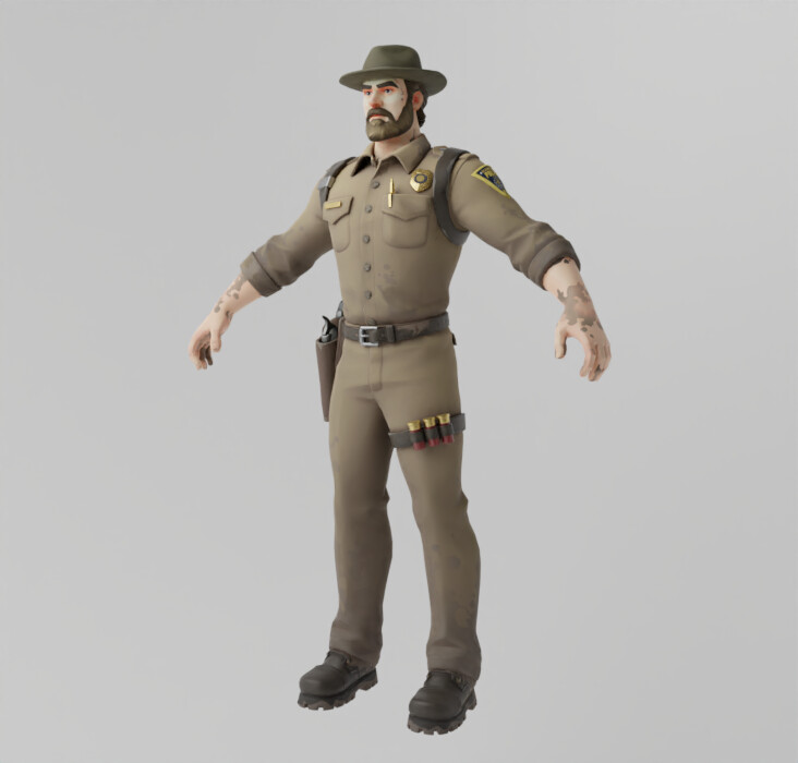 ArtStation - Jim Hopper Stranger Things Lowpoly Rigged | Resources