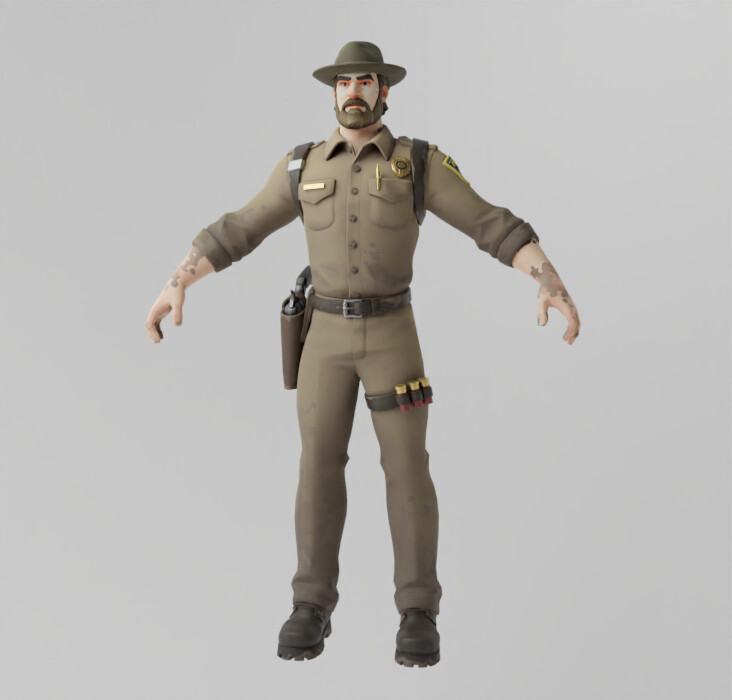 ArtStation - Jim Hopper Stranger Things Lowpoly Rigged | Resources