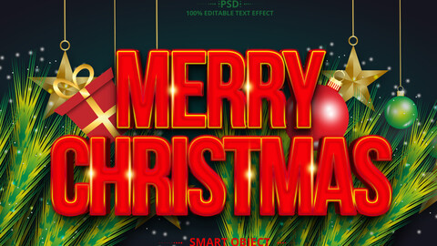 ArtStation - Merry Chrismas PSD fully editable text effect. Layer style ...