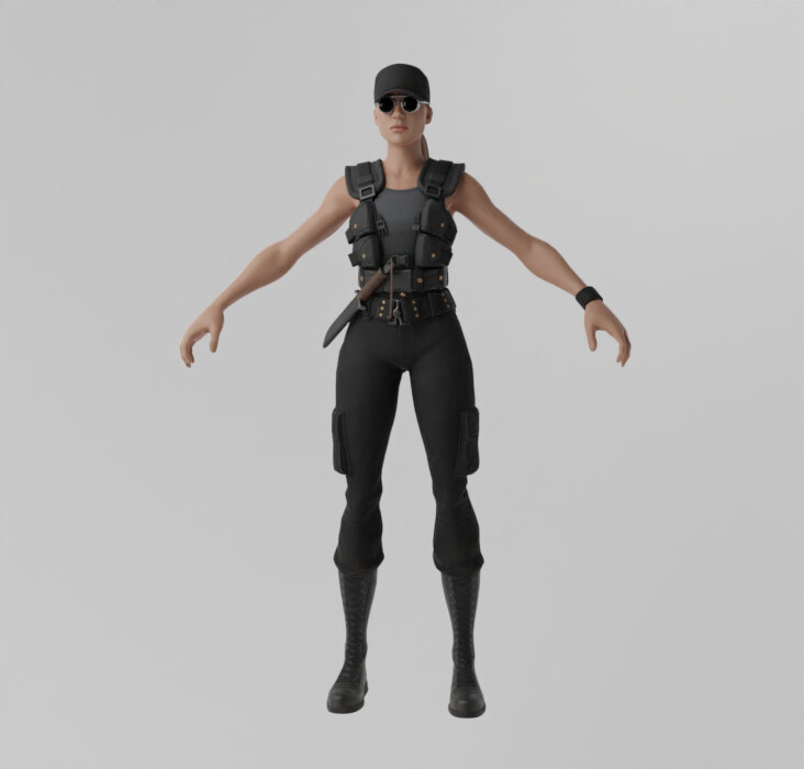 ArtStation - Sarah Conor Terminator Lowpoly RIgged | Resources