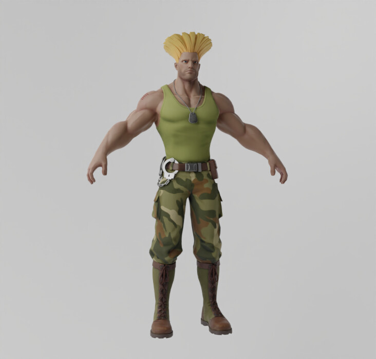 ArtStation - Guile Street Fighter Lowpoly RIgged | Resources