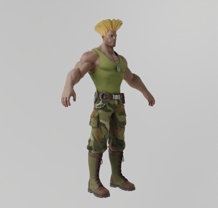 ArtStation - Guile Street Fighter Lowpoly RIgged | Resources