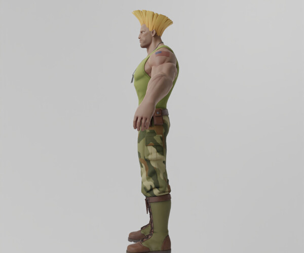 ArtStation - Guile Street Fighter Lowpoly RIgged | Resources