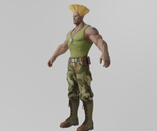 ArtStation - Guile Street Fighter Lowpoly RIgged | Resources