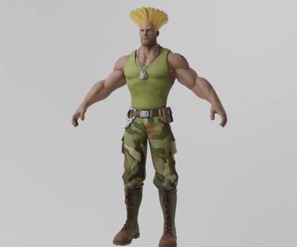ArtStation - Guile Street Fighter Lowpoly RIgged | Resources