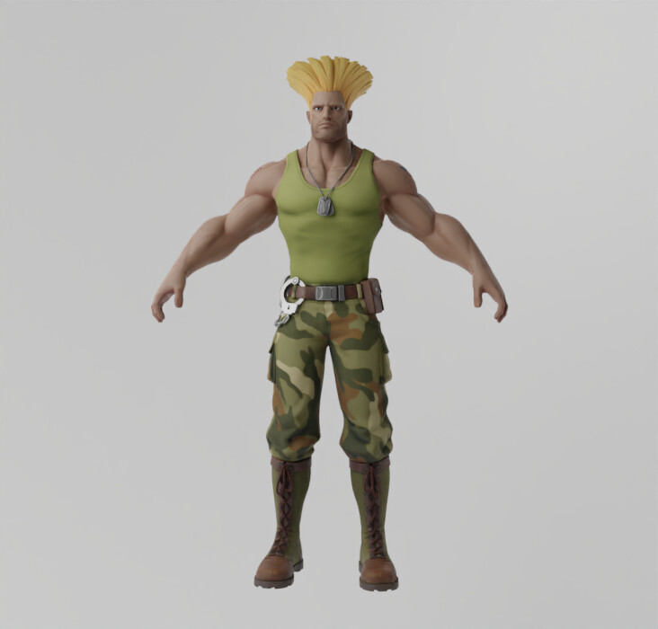 ArtStation - Guile Street Fighter Lowpoly RIgged | Resources