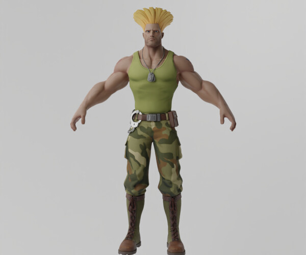 ArtStation - Guile Street Fighter Lowpoly RIgged | Resources
