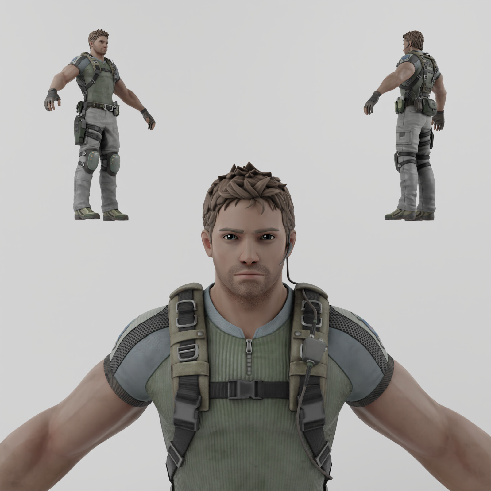 ArtStation - Chris Redfield Lowpoly Rigged | Resources