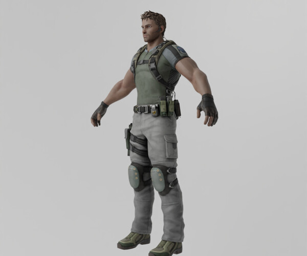 ArtStation - Chris Redfield Lowpoly Rigged | Resources