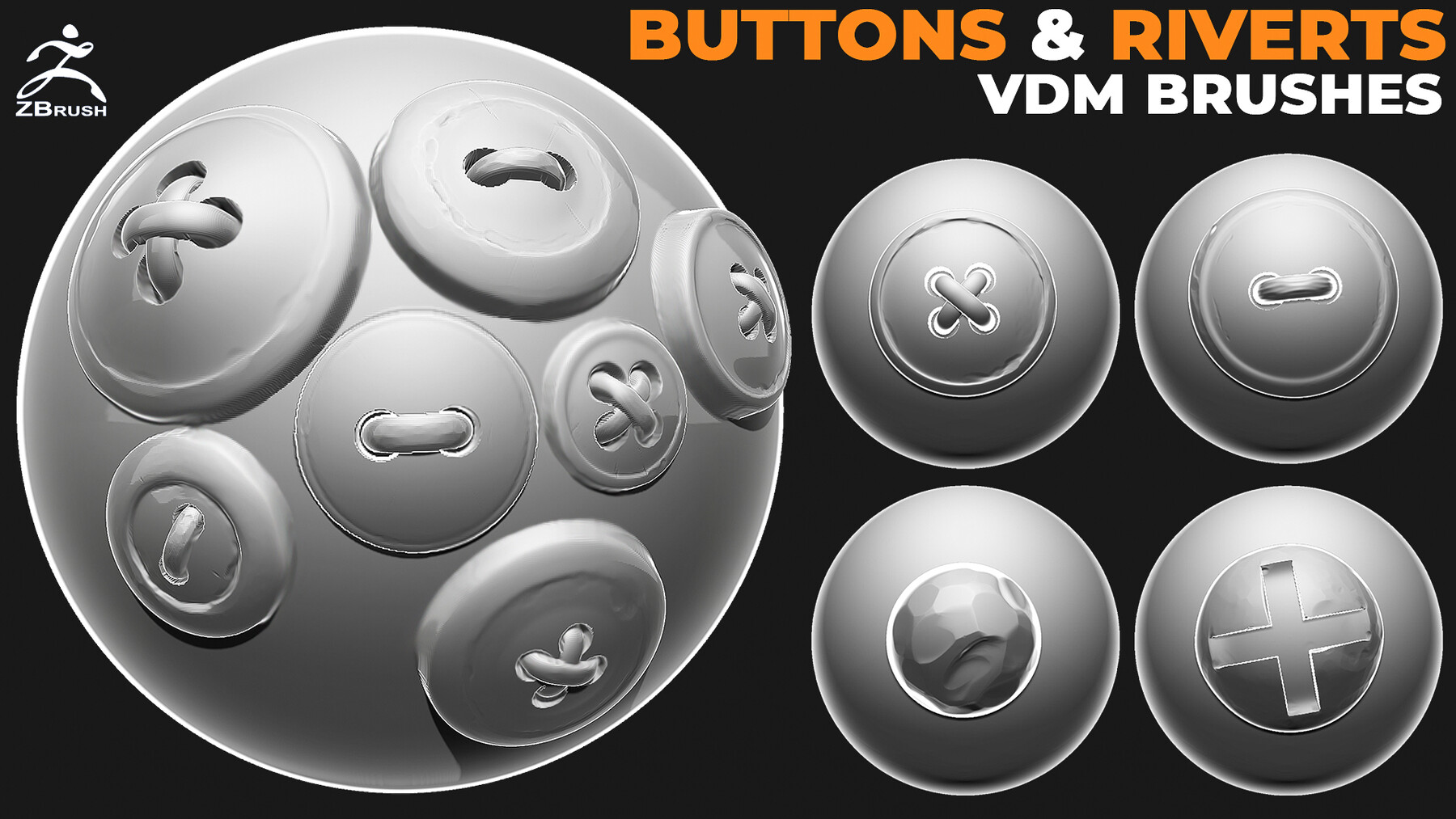 ArtStation - Buttons and Riverts VDM Brushes for ZBrush | Brushes