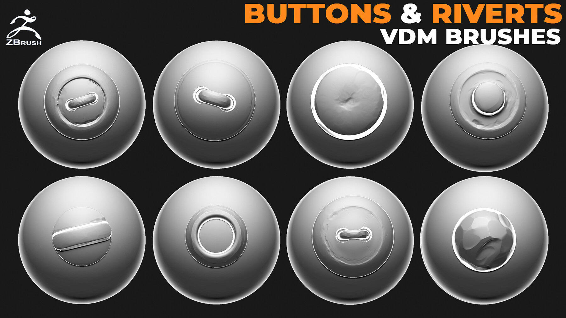 ArtStation - Buttons and Riverts VDM Brushes for ZBrush | Brushes