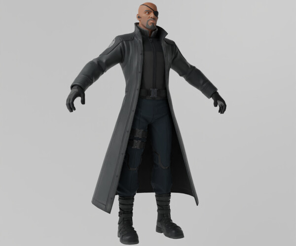 ArtStation - Nick Fury Lowpoly Rigged | Resources