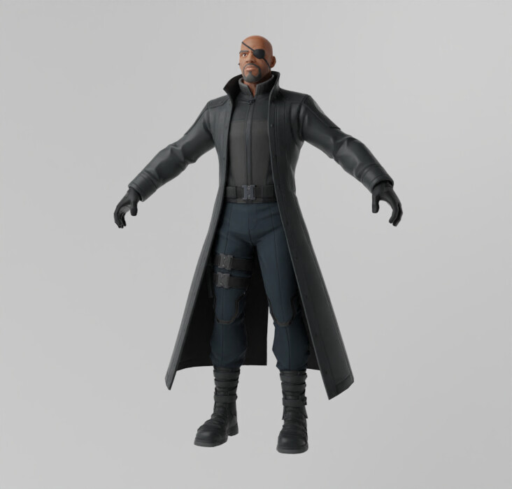 ArtStation - Nick Fury Lowpoly Rigged | Resources