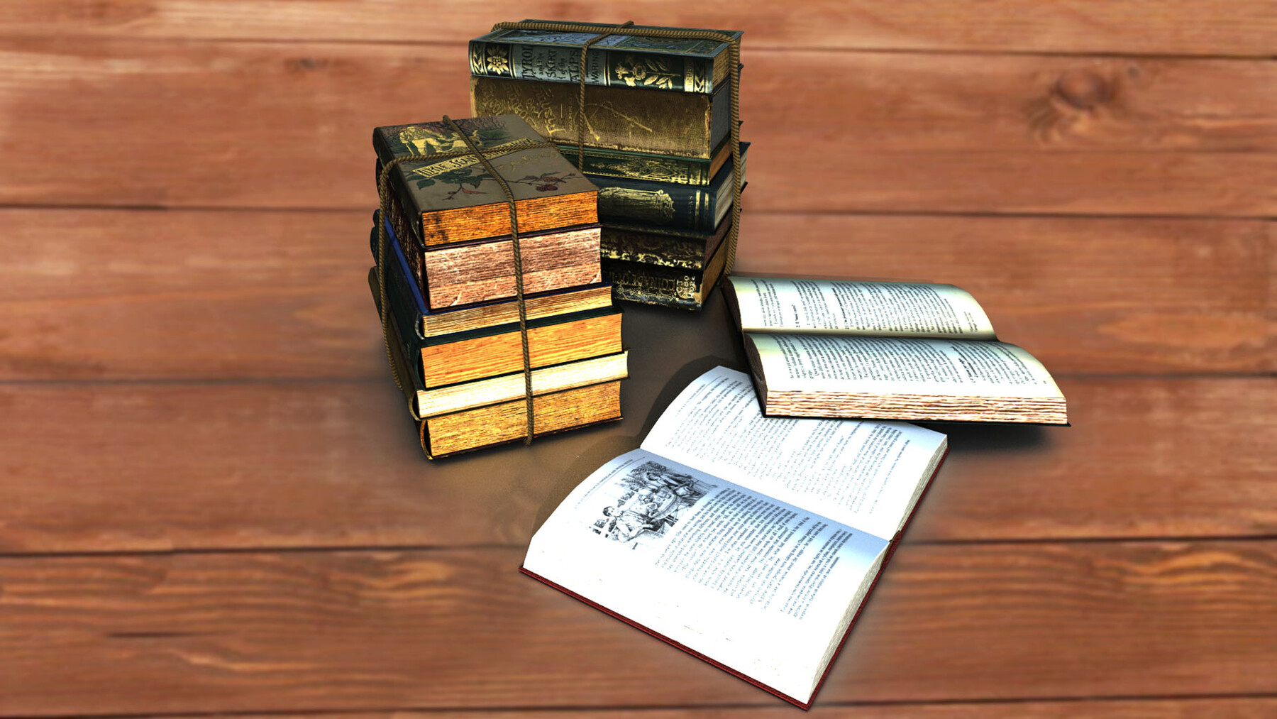 ArtStation - Old historical books PBR low-poly 3D model | Resources