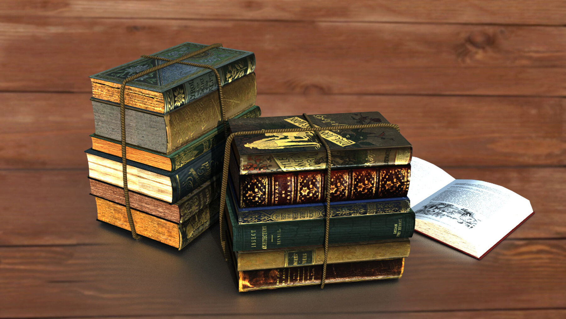 ArtStation - Old historical books PBR low-poly 3D model | Resources