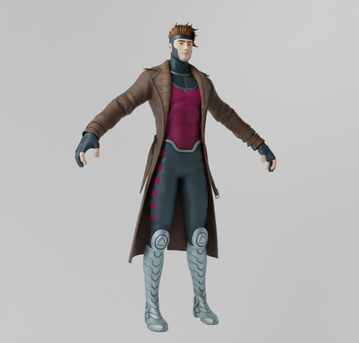 ArtStation - Gambit X-Men Lowpoly Rigged | Resources