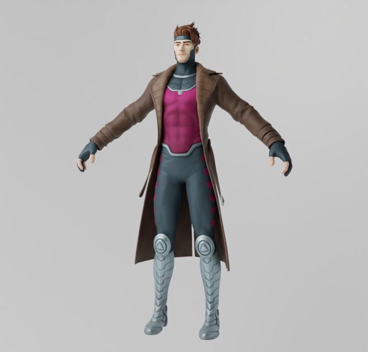 ArtStation - Gambit X-Men Lowpoly Rigged | Resources