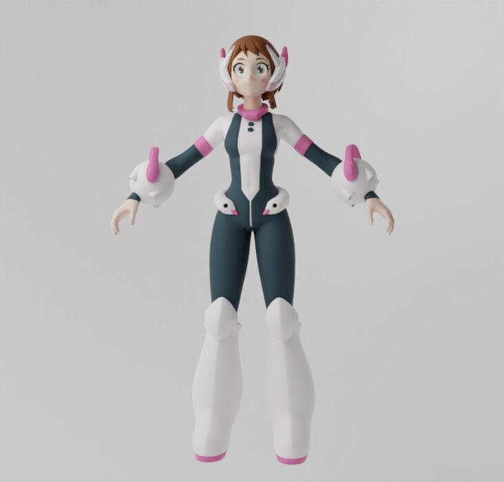 ArtStation - Ochako "My Hero Academia" Lowpoly Rgged | Resources