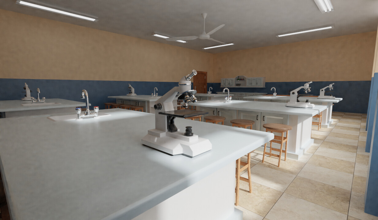 ArtStation - school building with interior rooms and Furnitures | Resources