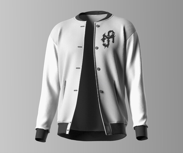 ArtStation - OFF WHITE COLLEGE JACKET MOCKUP for CLO3D and Marvelous ...