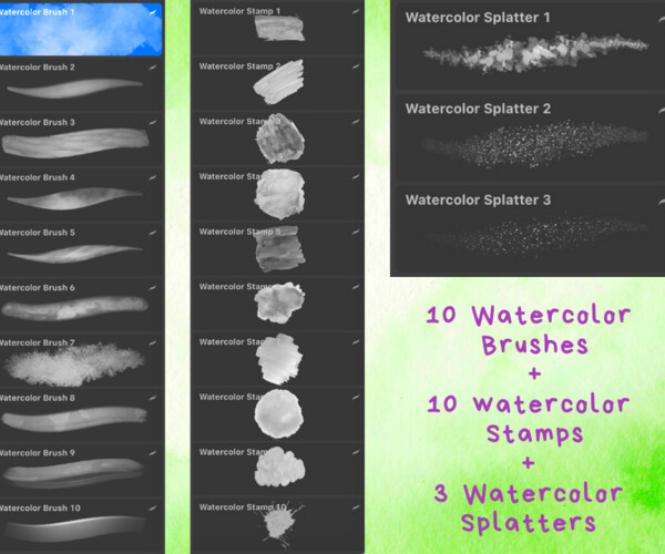 ArtStation - Watercolor Brush Set For Procreate | Brushes