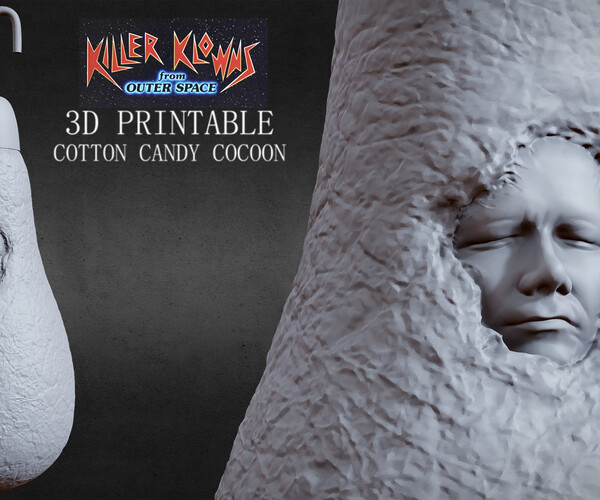 ArtStation - 3D PRINTABLE COTTON CANDY COCOON (EXPOSED HUMAN FACE ...
