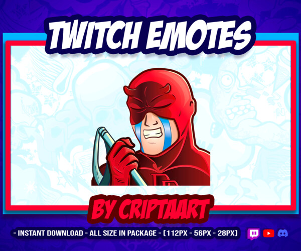 ArtStation - Twitch Emote / Emote DareDevil / Emote Crying / Super hero ...