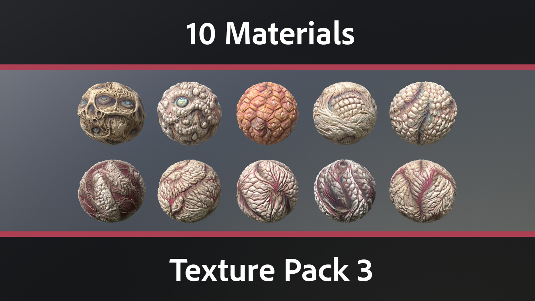 ArtStation - 10 Materials Skin Monster Seamless PBR Pack 3 | Resources