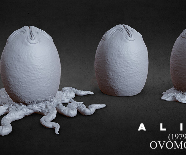 ArtStation - 3D PRINTABLE ALIEN EGG OVOMORPH 1979 WITH ROOTS AND FLAT ...