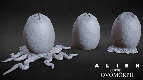 ArtStation - 3D PRINTABLE ALIEN EGG OVOMORPH 1979 WITH ROOTS AND FLAT ...