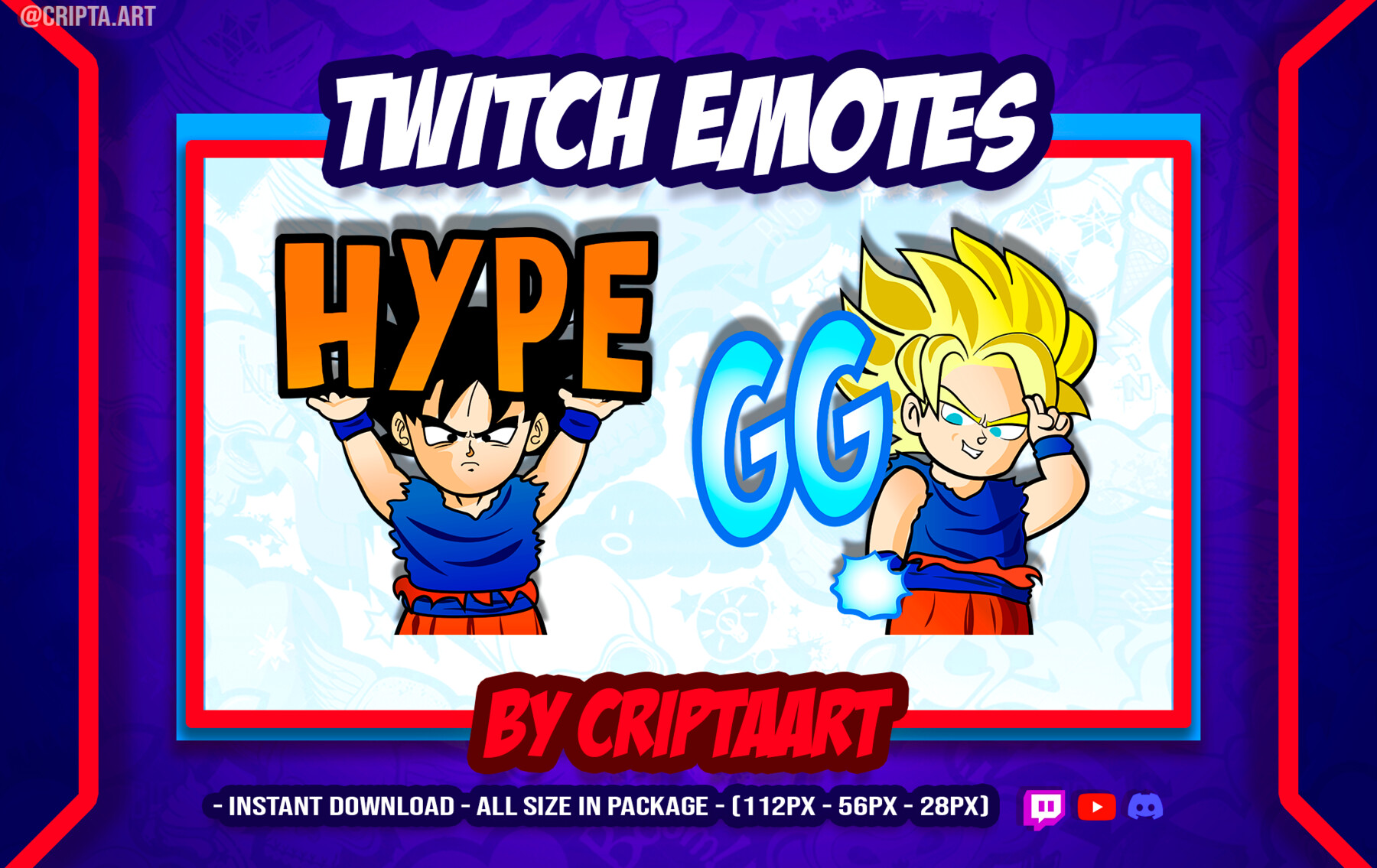 ArtStation - Twitch Emotes / Goku Emote / Anime Emote / DBZ Emote ...