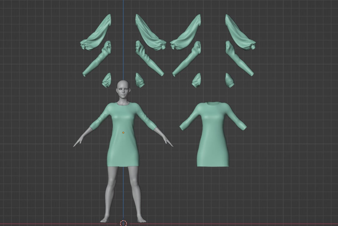 ArtStation - Low poly dress - constructor 4in1 | Game Assets