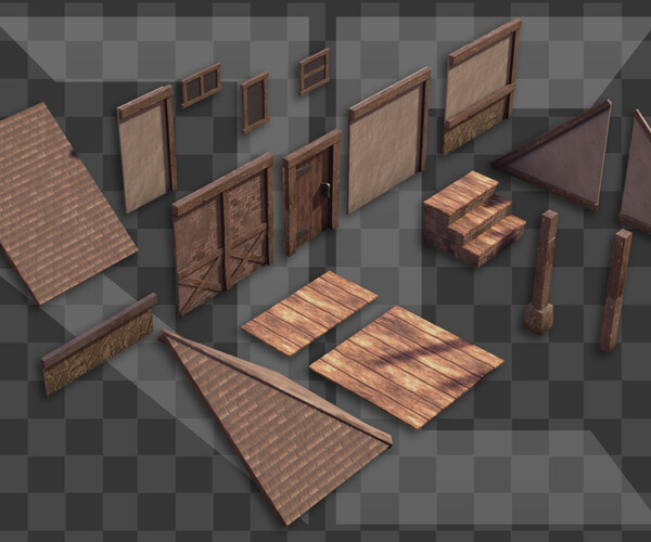 ArtStation - Asset Pack Vol.2 - Modular Medieval House | Game Assets