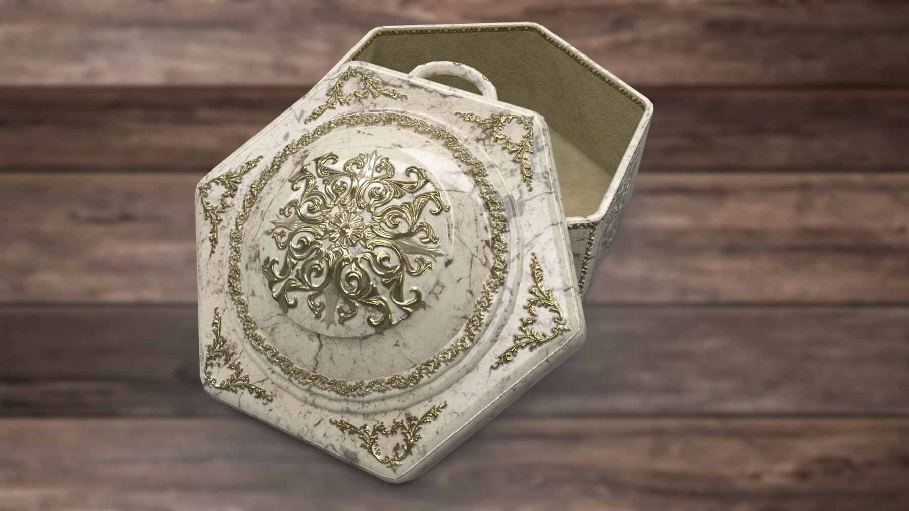 ArtStation - Vintage retro jewelry box PBR low-poly 3D model | Resources