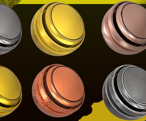 ArtStation - 15 BRONZE, GOLD, SILVER SMART MATERIAL AND 4k PBR textures ...