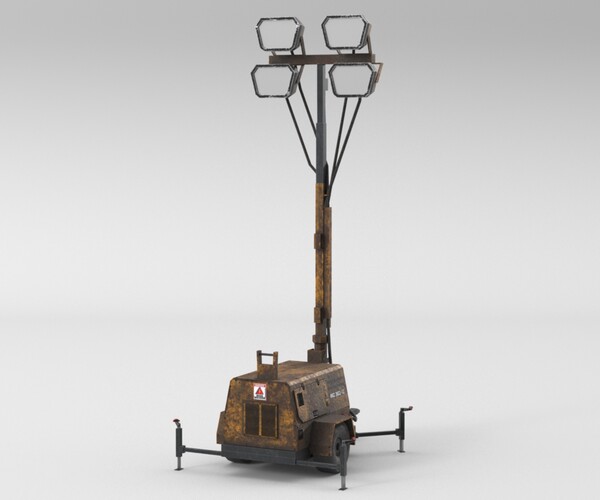 ArtStation - 8K Old Rusty Mobile Portable Diesel Light Tower Generator ...