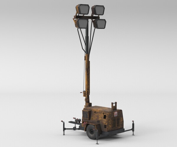 ArtStation - 8K Old Rusty Mobile Portable Diesel Light Tower Generator ...