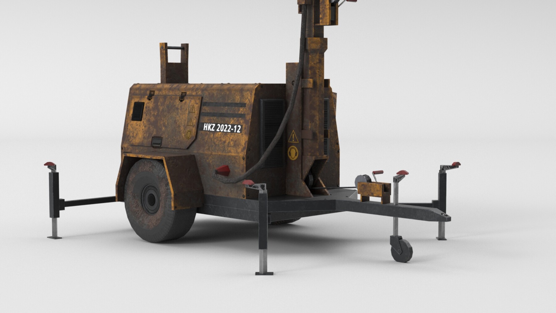 ArtStation - 8K Old Rusty Mobile Portable Diesel Light Tower Generator ...