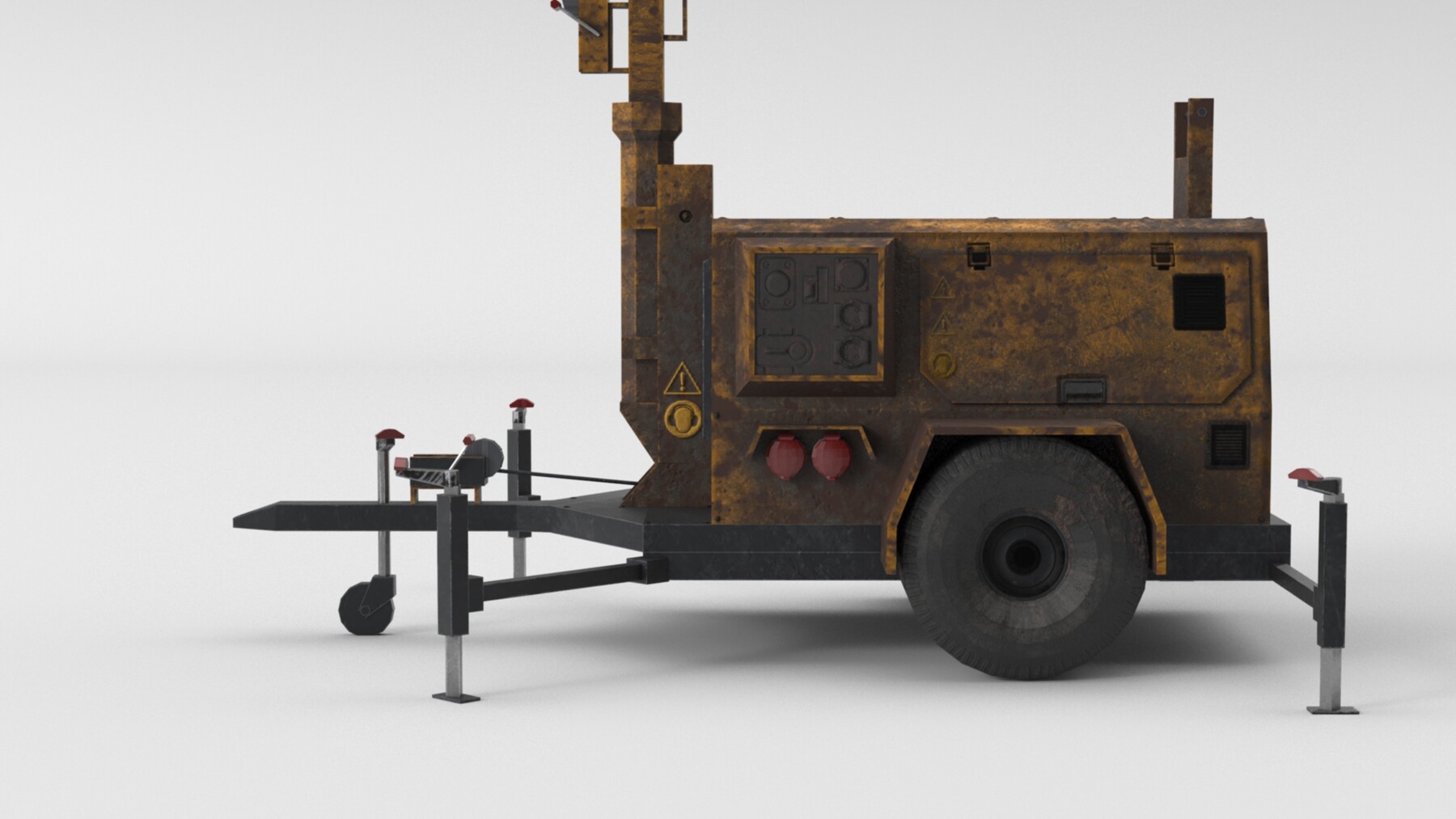 ArtStation - 8K Old Rusty Mobile Portable Diesel Light Tower Generator ...