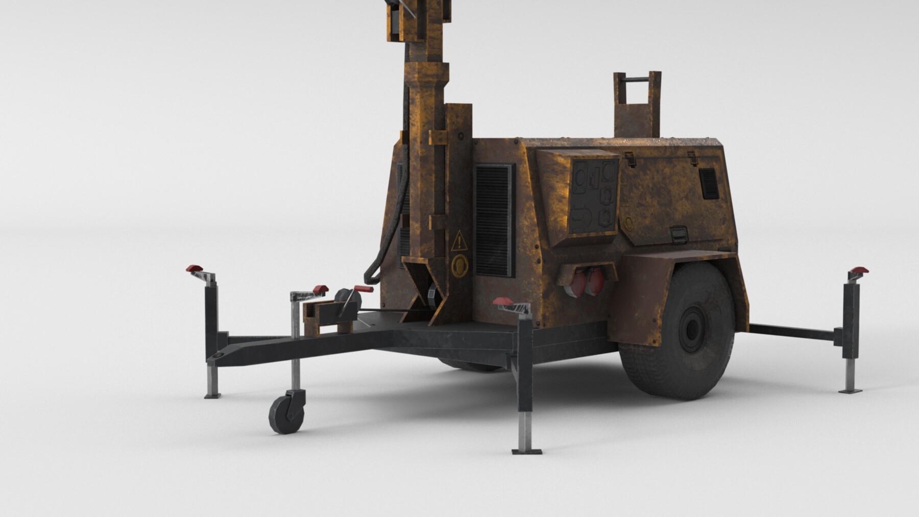 ArtStation - 8K Old Rusty Mobile Portable Diesel Light Tower Generator ...