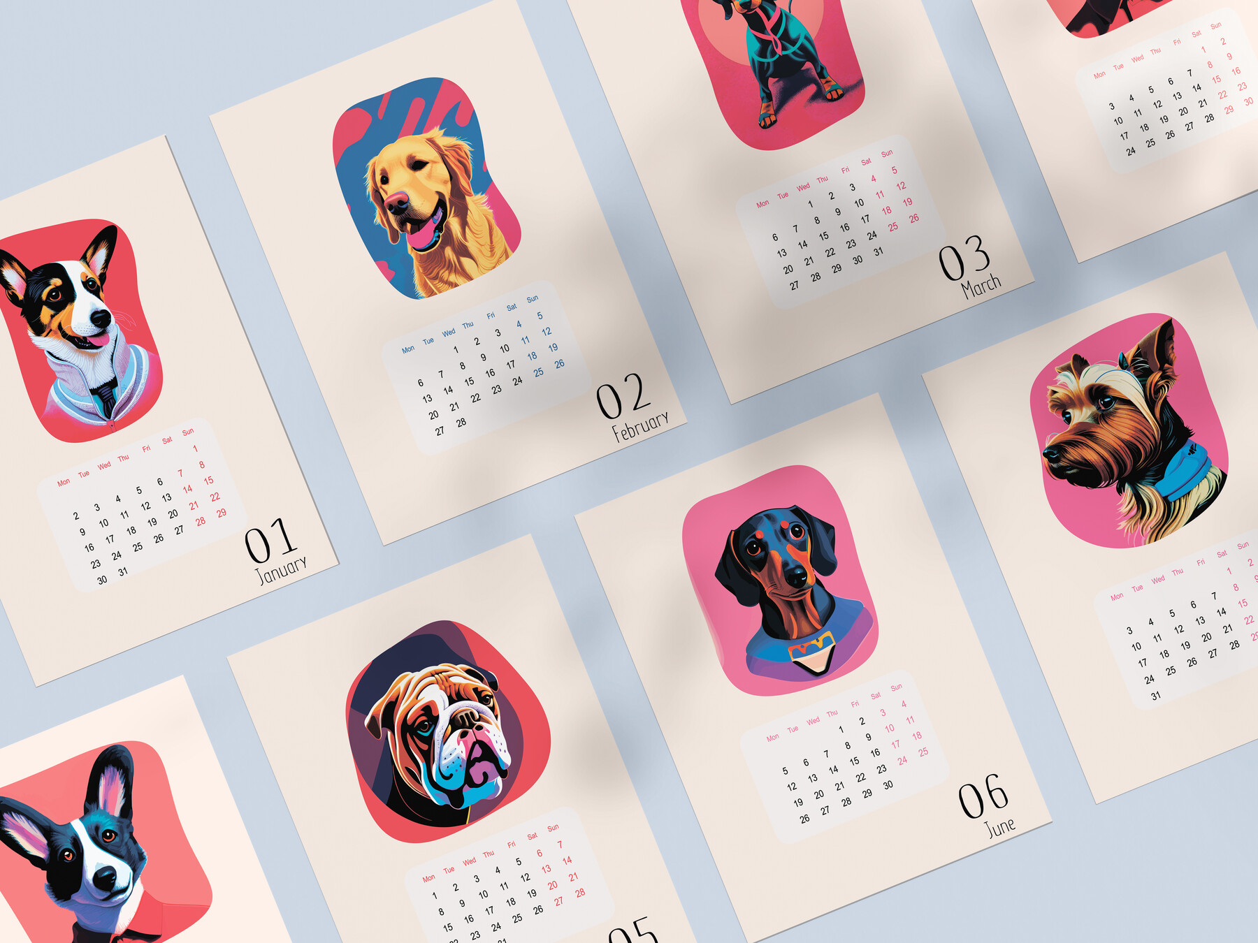 ArtStation - 2023 CALENDAR (Dog) | Artworks