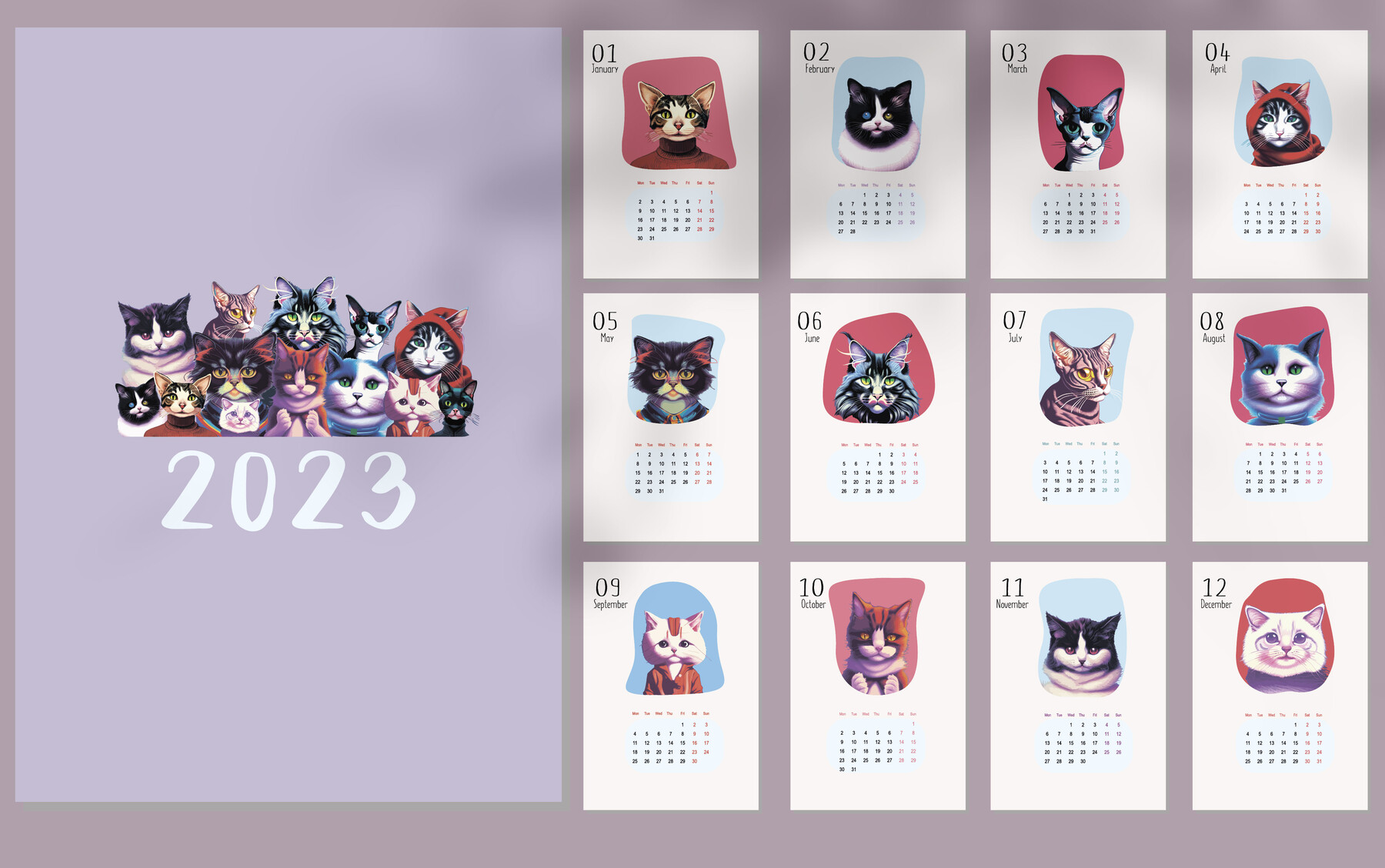 ArtStation - 2023 CALENDAR. (cat) | Artworks