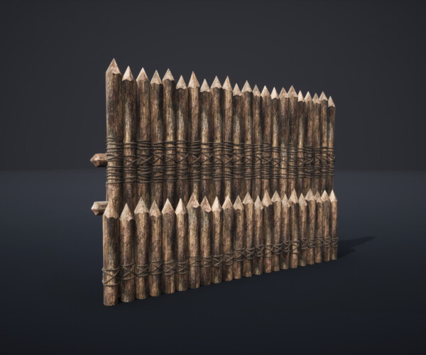 ArtStation - PALISADE BARRIER BARRICADE WALL DAM WOODEN MEDIEVAL FORT ...