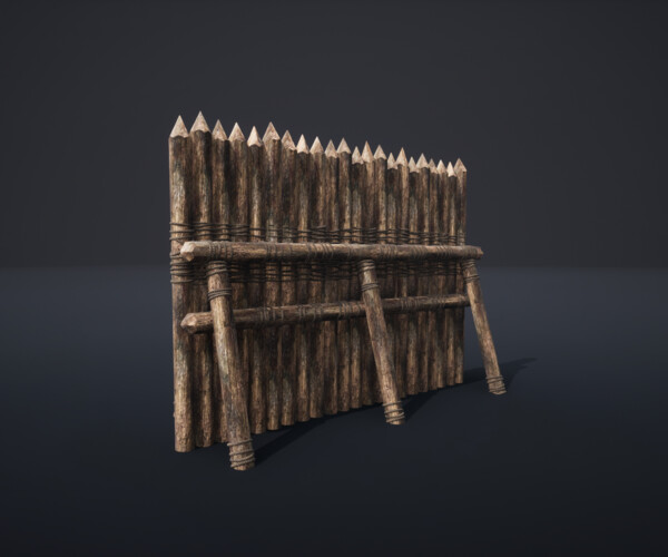 ArtStation - PALISADE BARRIER BARRICADE WALL DAM WOODEN MEDIEVAL FORT ...