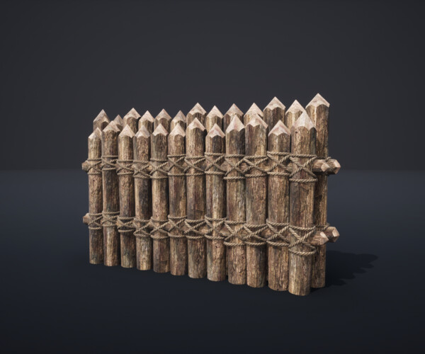 ArtStation - PALISADE BARRIER BARRICADE FORT WALL DAM WOODEN MEDIEVAL ...