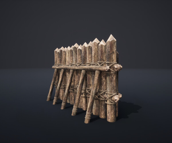 ArtStation - PALISADE BARRIER BARRICADE FORT WALL DAM WOODEN MEDIEVAL ...