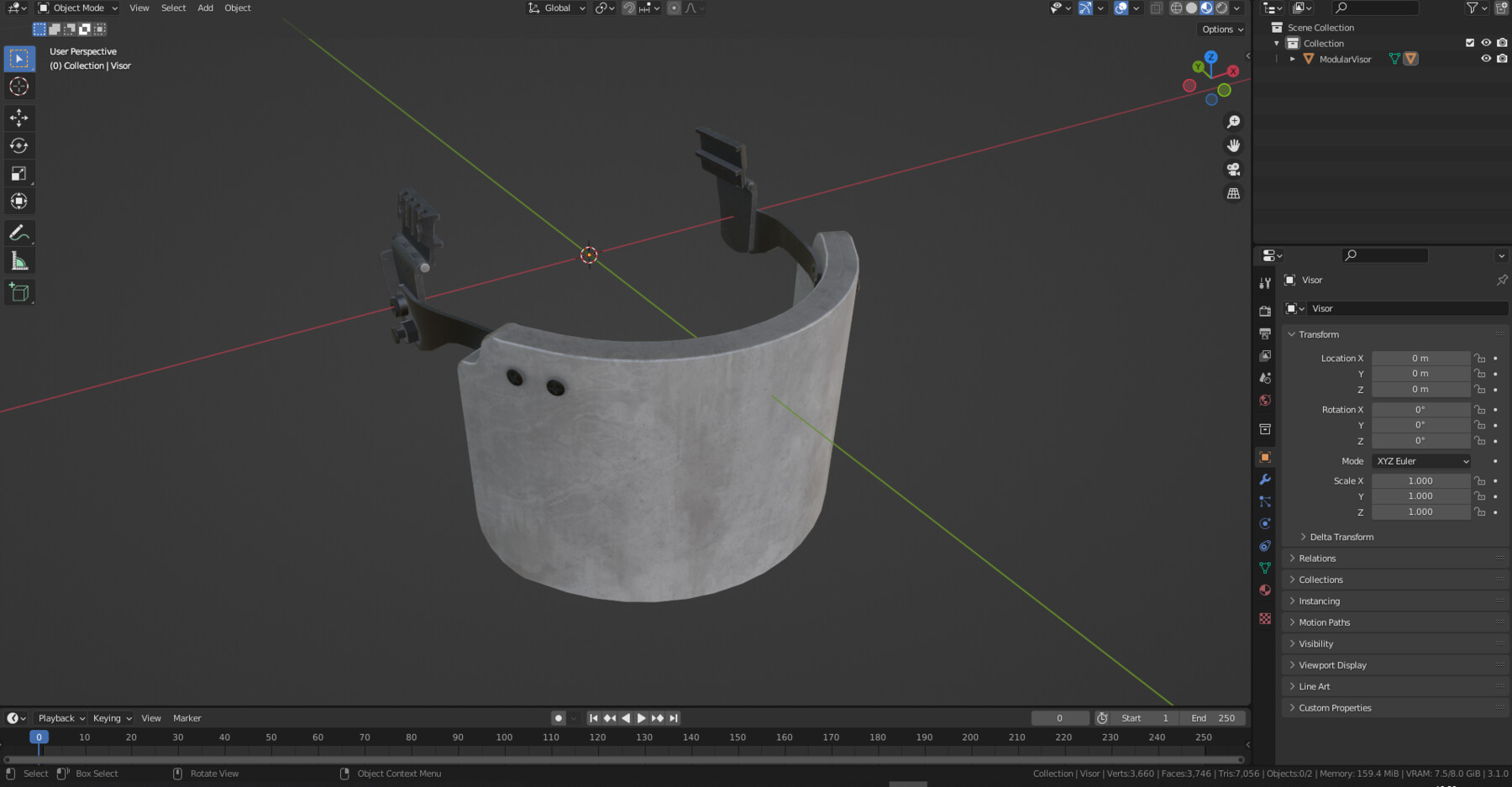 ArtStation - MILITARY Game Ready Ballistic Visor Low-poly 3D model | Game Assets