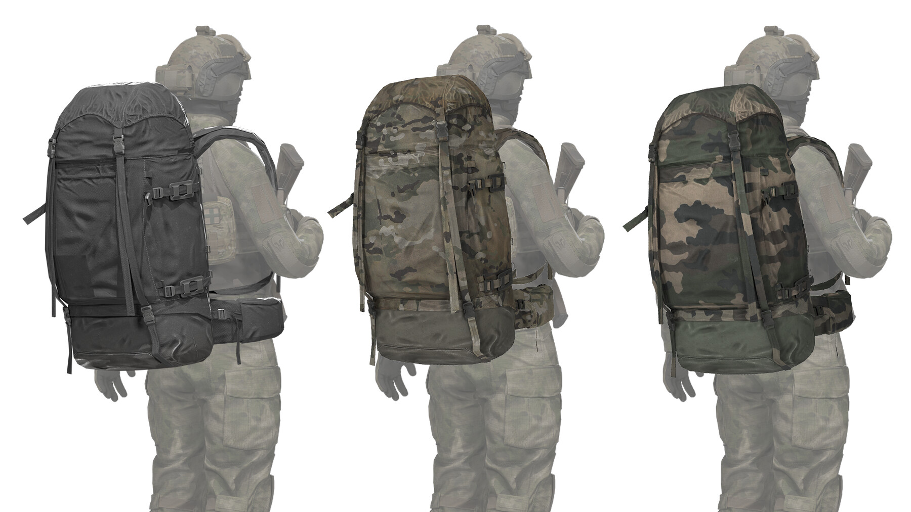 ArtStation - MILITARY F2 Bergan Backpack Low-poly 3D model | Game Assets