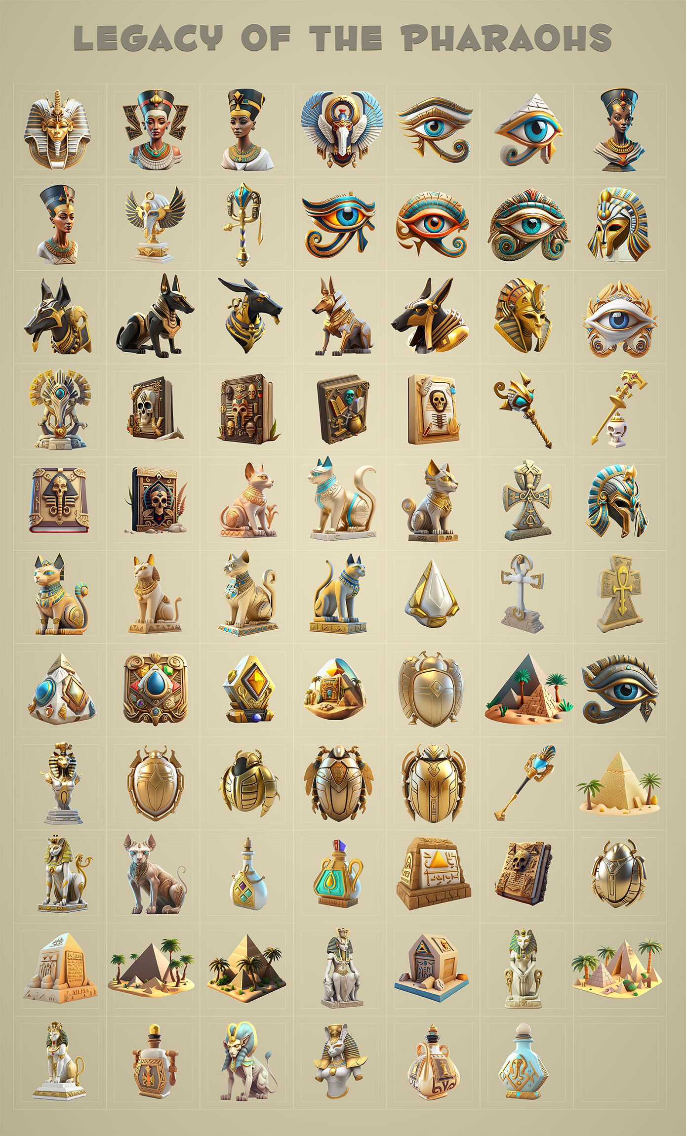 ArtStation - Legacy Of The Pharaohs ICONS Pack | Game Assets